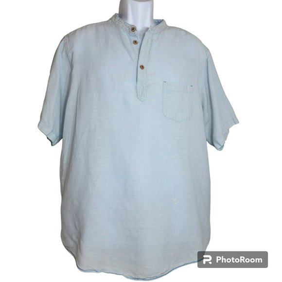Caribbean | Shirts | Caribbean Casual Tunic Shirt Men Xl Pale Blue ...